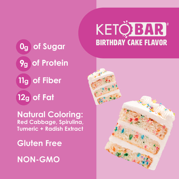 No Sugar Keto Bar Birthday Cake - 12 Bars (New Look!) - No Sugar Company